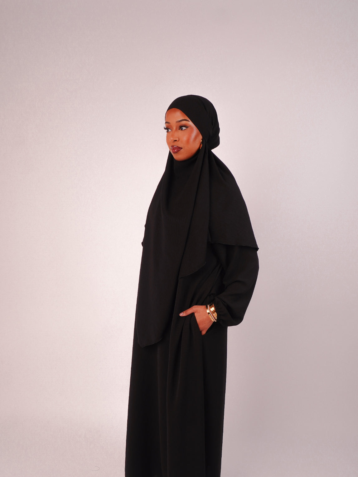 Black Khimar Set | Timeless Viscose Abaya 2pc for All Day