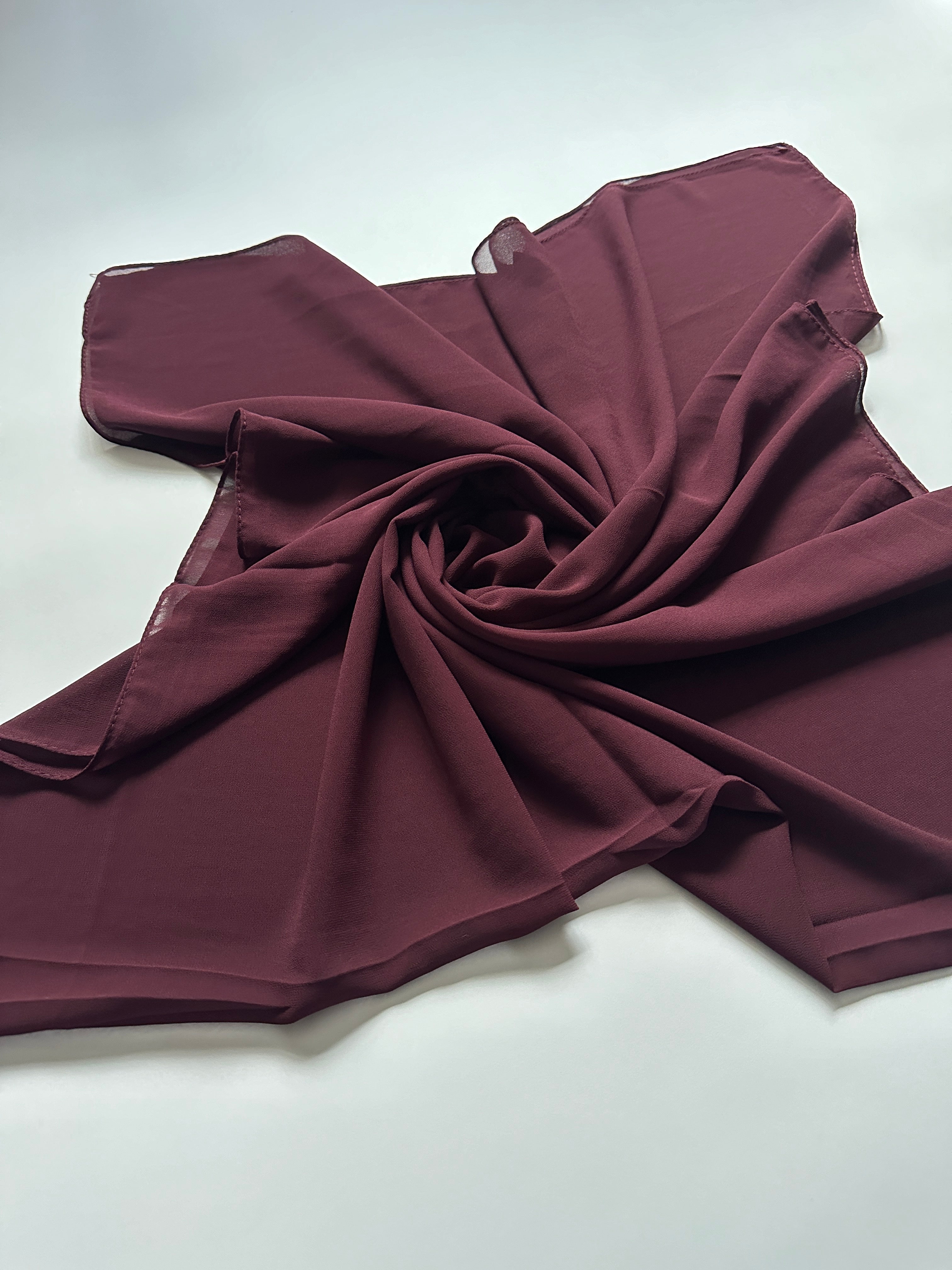 Chiffon Hijab - Burgundy – ChowdhuryDress